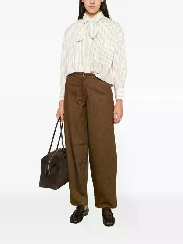 SESSUN Cecily Striped Pussy-bow Shirt