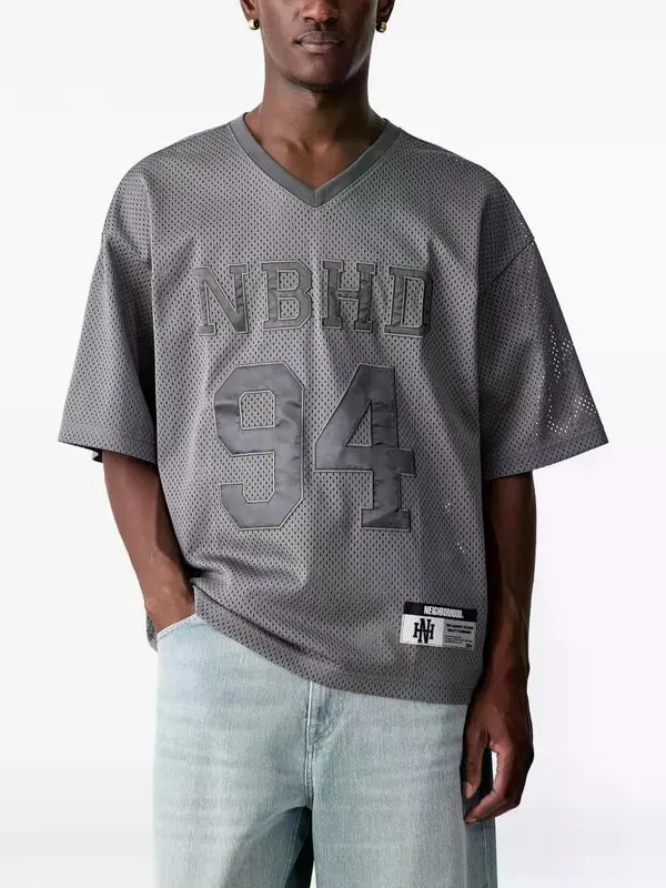 NEIGHBORHOOD Logo-patch Mesh T-shirt - Grey