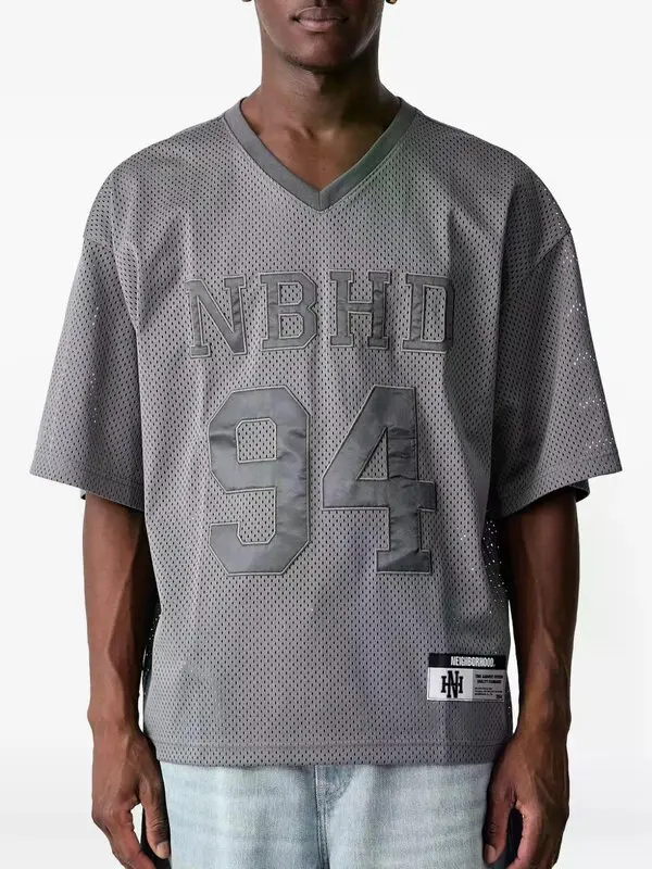 NEIGHBORHOOD Logo-patch Mesh T-shirt - Grey