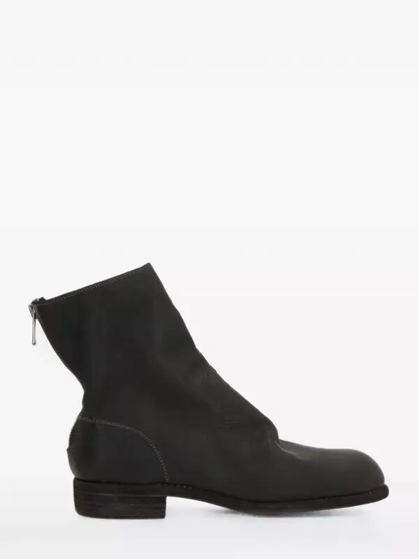 Guidi Rear-zip Leather Ankle Boots - Brown