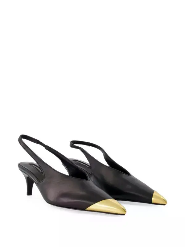 ANINE BING Nelly Metal-toe Slingback Pumps
