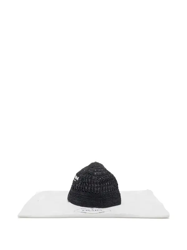 Prada Logo Crochet Bucket Hat