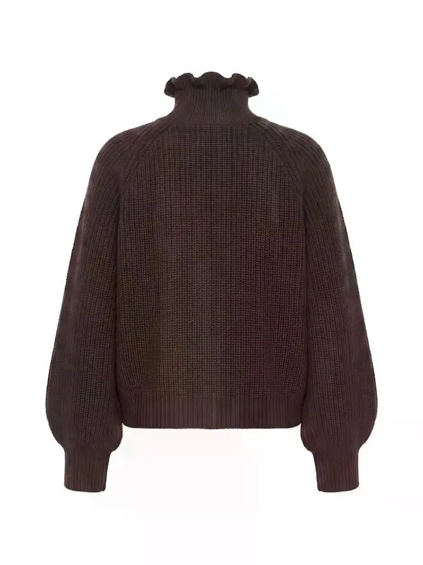Max Mara Ruffled High-neck Sweater - Brown