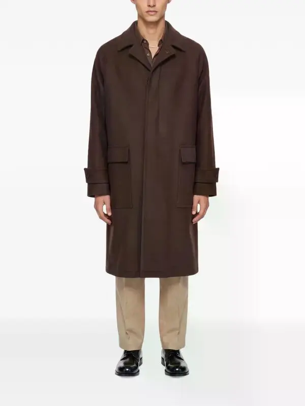 Tagliatore Concealed-front Raglan-sleeve Coat