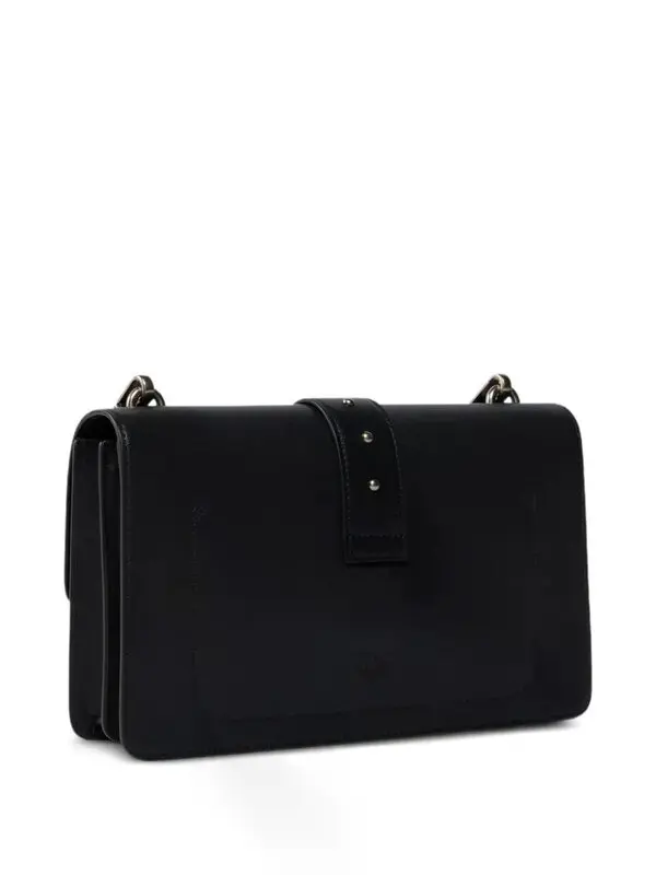 Pinko Medium Love Bag One Leather Handbag With New Buckle - Black