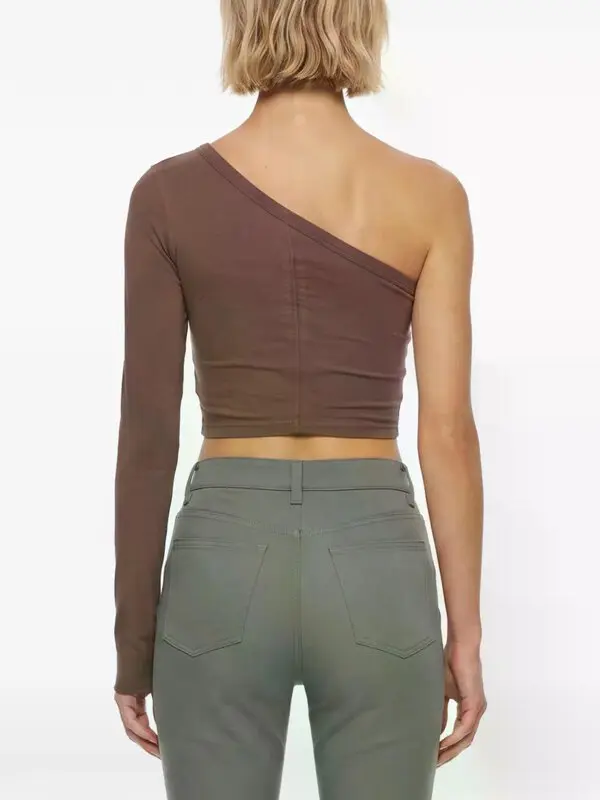 Rick Owens One-shoulder Cropped T-shirt - Brown