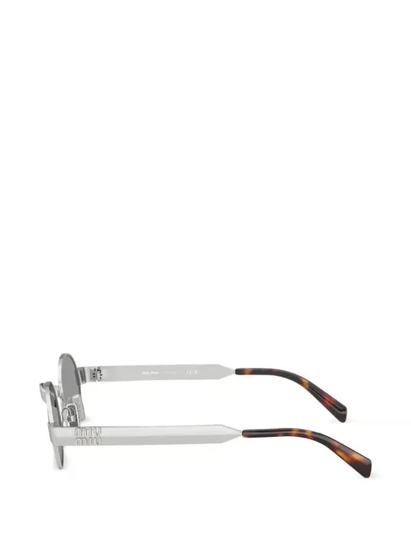Miu Miu Oval-frame Sunglasses - Silver