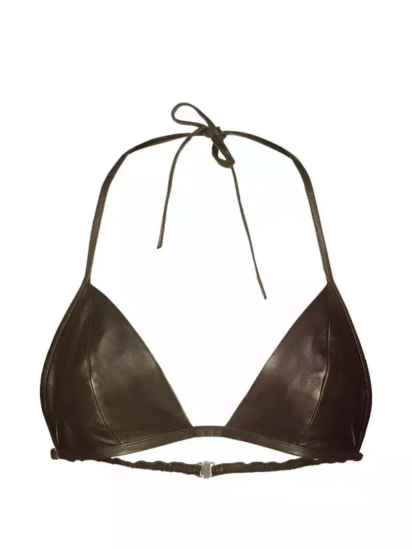 Rick Owens Leather Halterneck Bras - Brown