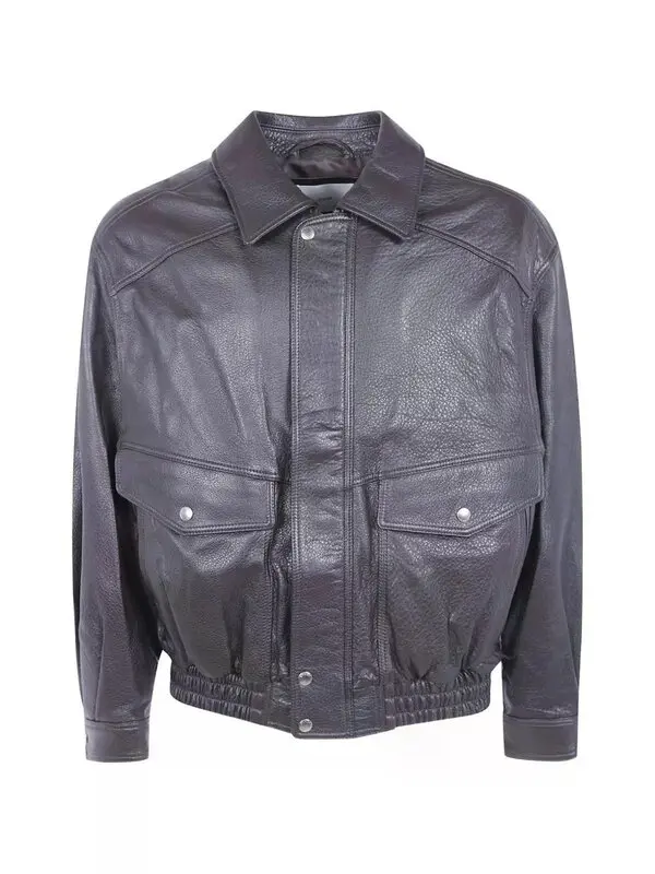DUNST Elasticated-hem Leather Jacket