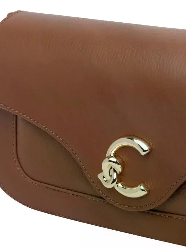 COCCINELLE Medium C-me Logo-plaque Pebbled-leather Shoulder Bag