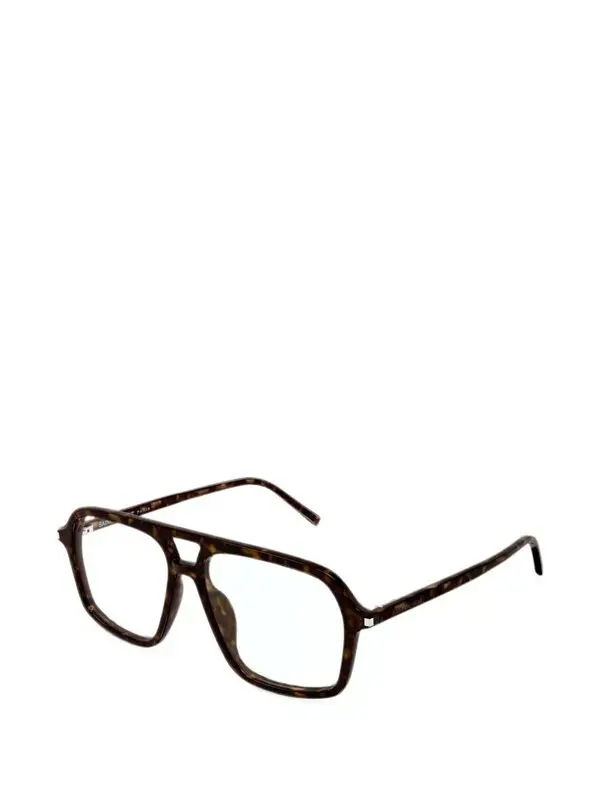 Saint Laurent Tortoiseshell-effect Square-frame Glasses