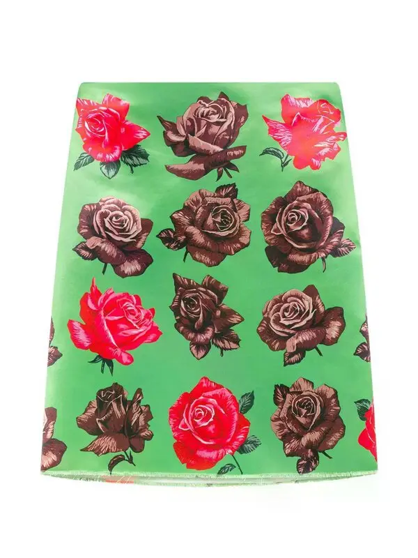 MSGM Rose-print Mini Skirt