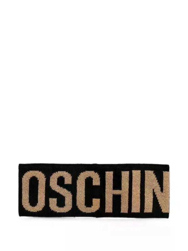 Moschino Logo-intarsia Knitted Headband - Black