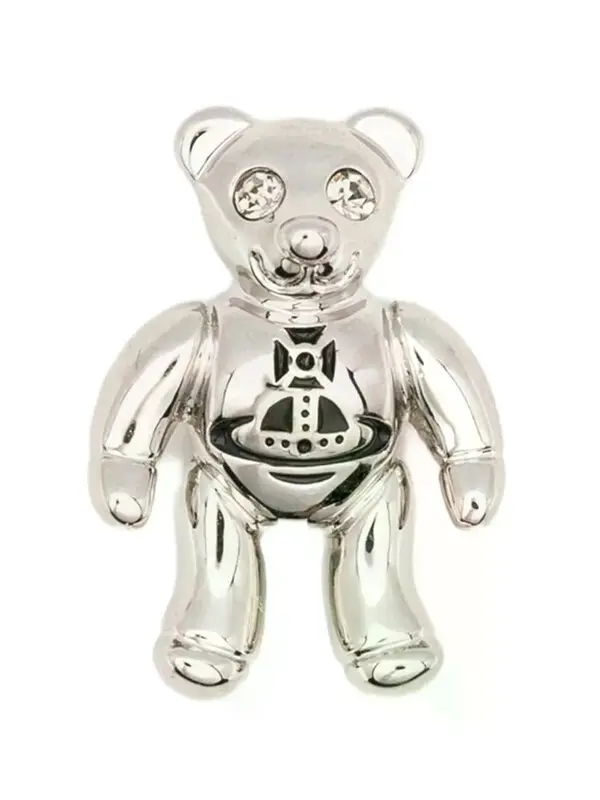 VIVIENNE WESTWOOD Ruby Teddy Bear Earrings - Silver