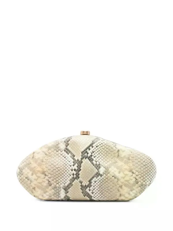 Cult Gaia The Caldera Snake-effect Clutch Bag - Neutrals