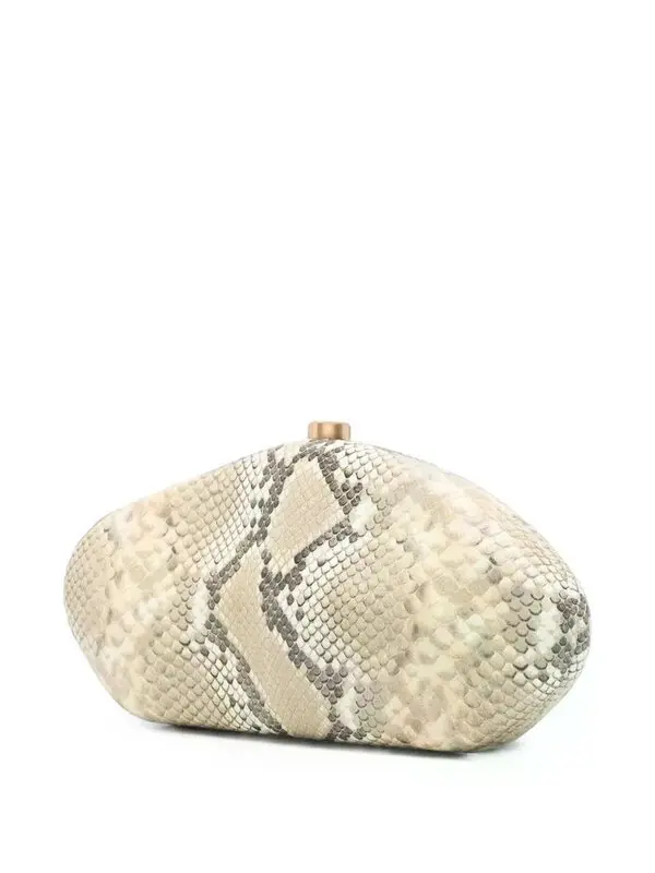 Cult Gaia The Caldera Snake-effect Clutch Bag - Neutrals