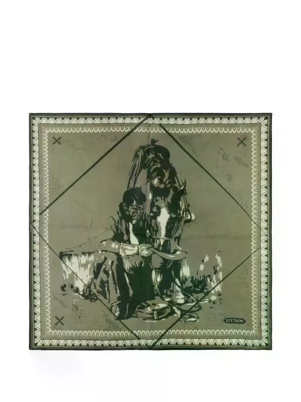 Stetson Graphic-print Cotton Scarf