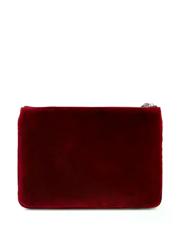 Valentino Garavani Vlogo Signature Crystal-embellished Clutch Bag - Red