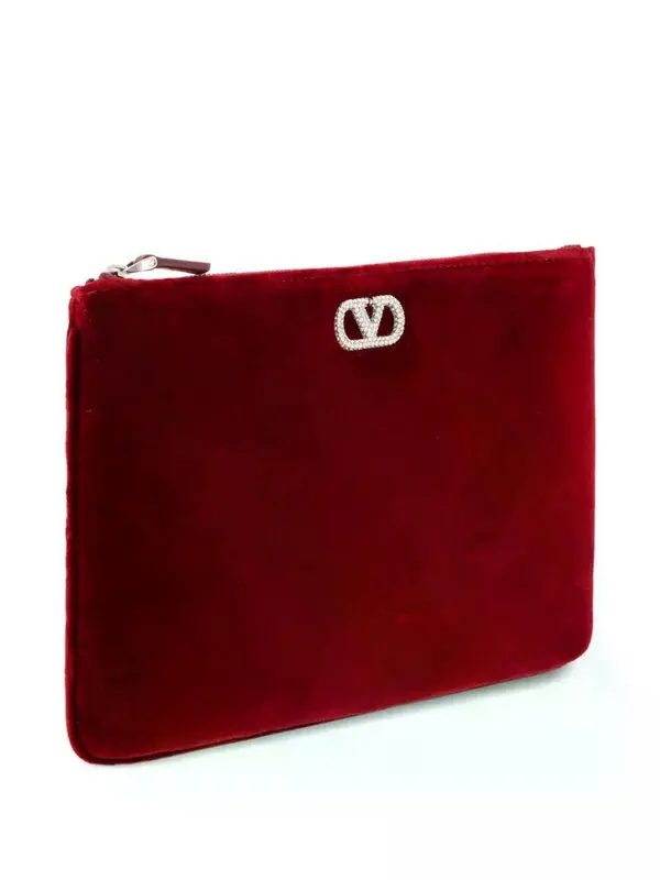 Valentino Garavani Vlogo Signature Crystal-embellished Clutch Bag