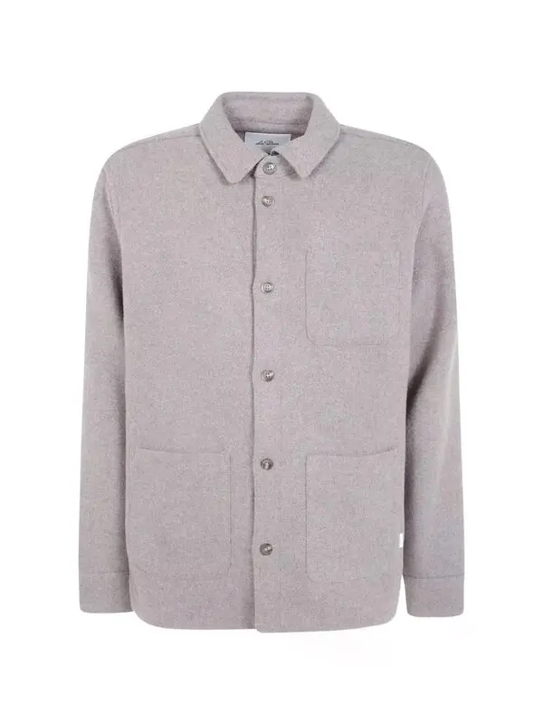 LES DEUX Wool Button-up Overshirt
