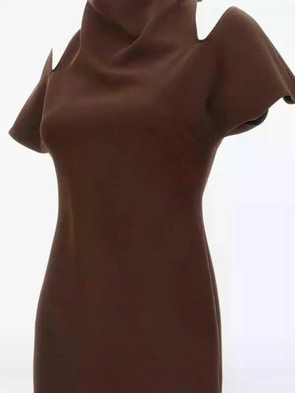 Federica Tosi Cold-shoulder Cowl-neck Mini Dress