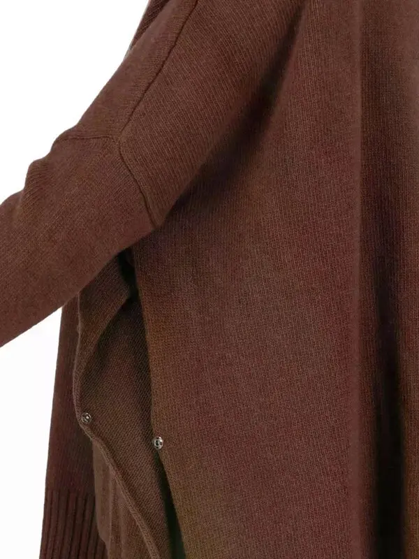 MA'RY'YA Patch-pocket Side-slit Sweater - Brown