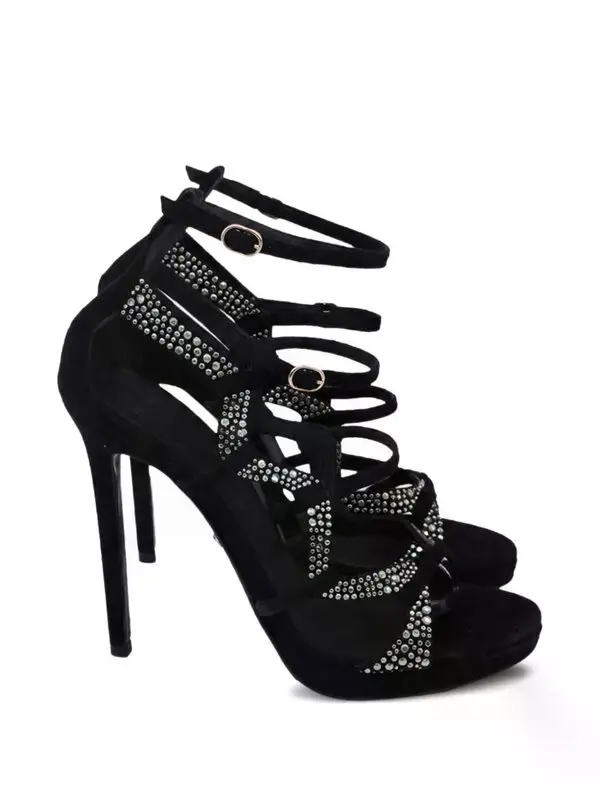 Versace Crystal-embellished Gladiator Sandals - Black