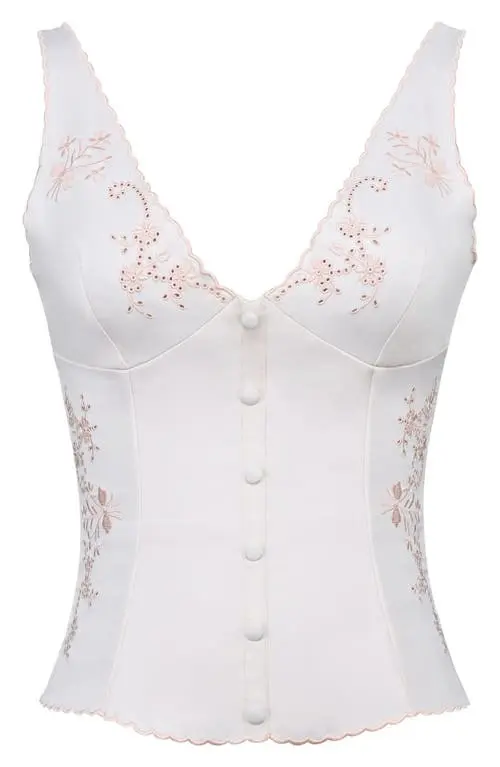 House Of Cb Sophine Embroidered V-neck Top