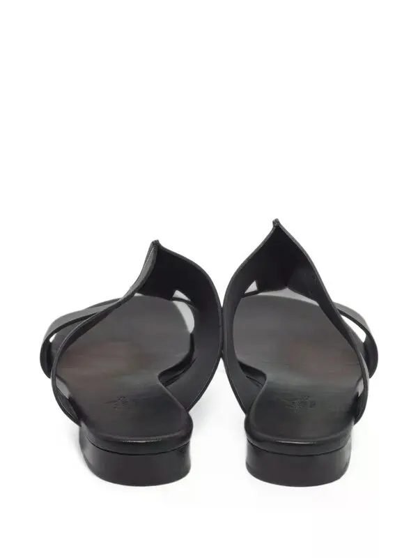 Hermès Contrast-stitch Flat Sandals