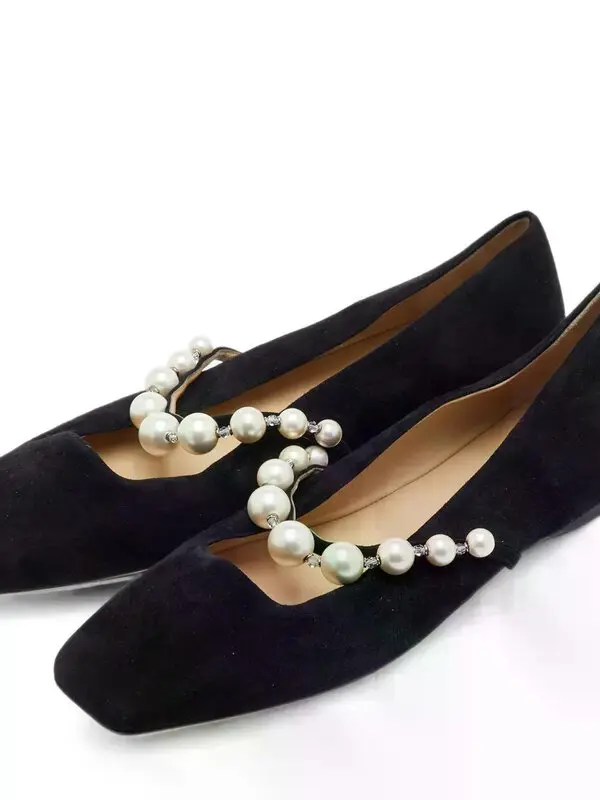 JIMMY CHOO Ade Pearl-embellished Ballet Flats