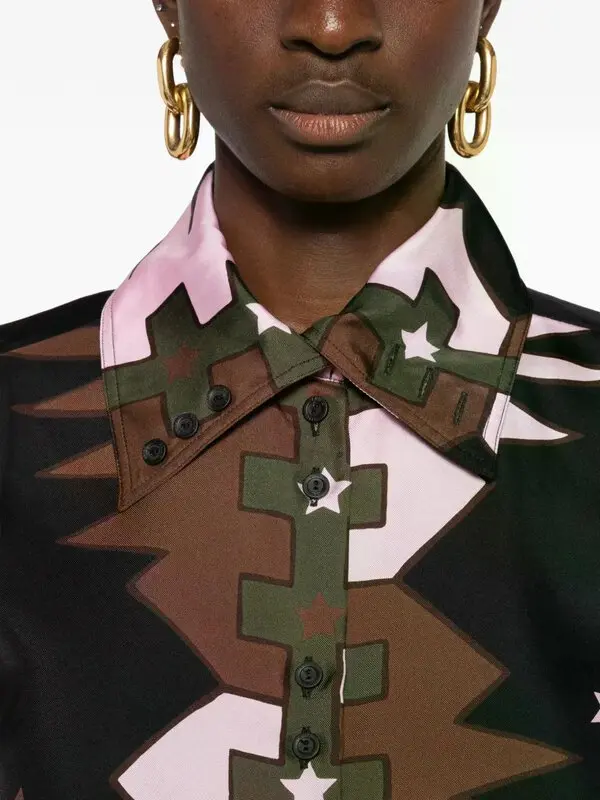 Emilio Pucci Geometric-print Cropped Shirt