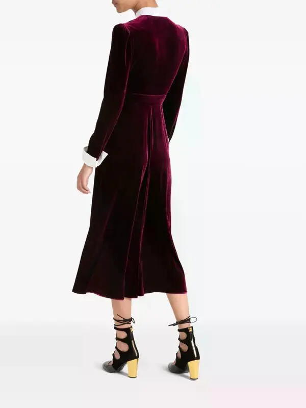 TEMPERLEY LONDON Pompidou Bib Long-sleeve Midi Dress - Purple