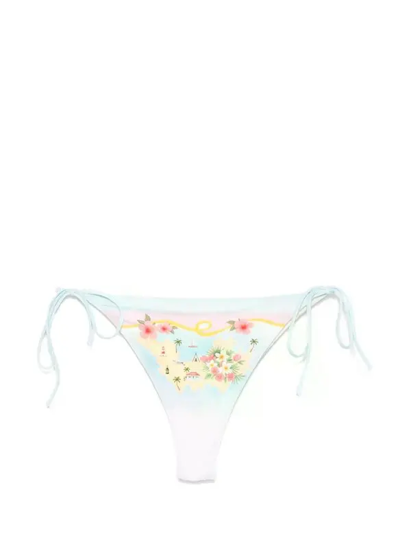 MC2 SAINT BARTH Graphic-print Side-tie Bikini Bottoms - Blue