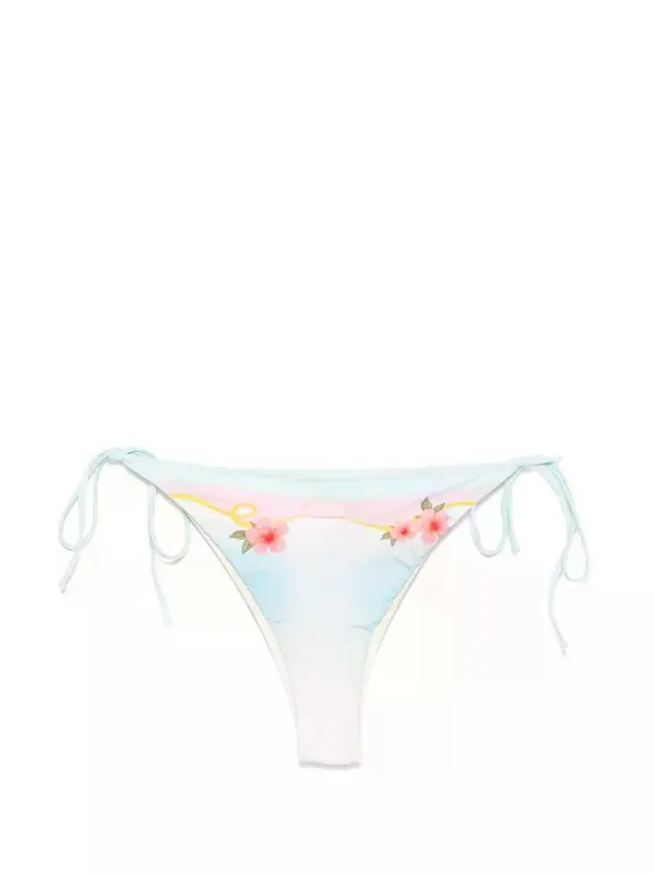 MC2 SAINT BARTH Graphic-print Side-tie Bikini Bottoms - Blue