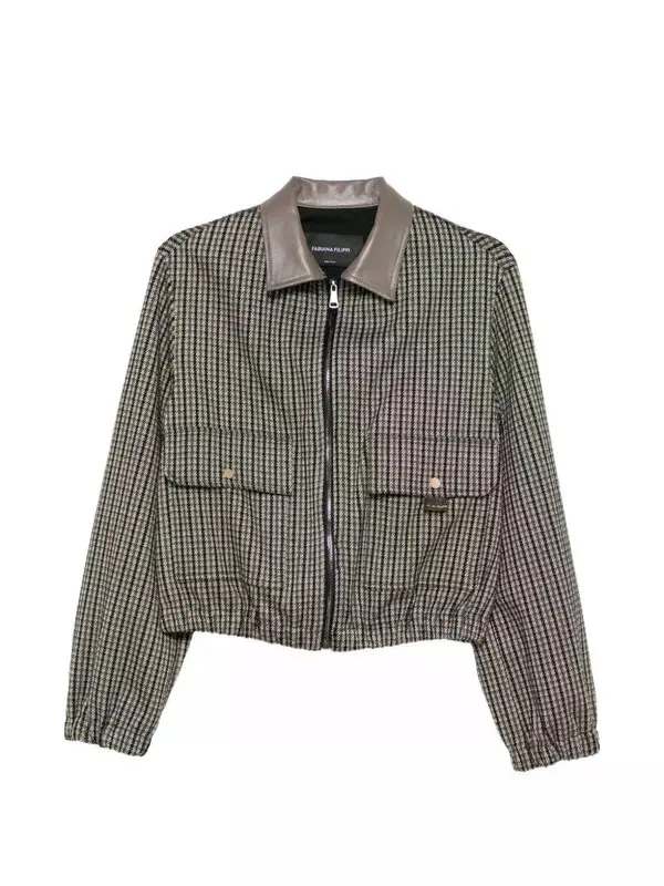 Fabiana Filippi Check-pattern Zip-up Jacket - Neutrals