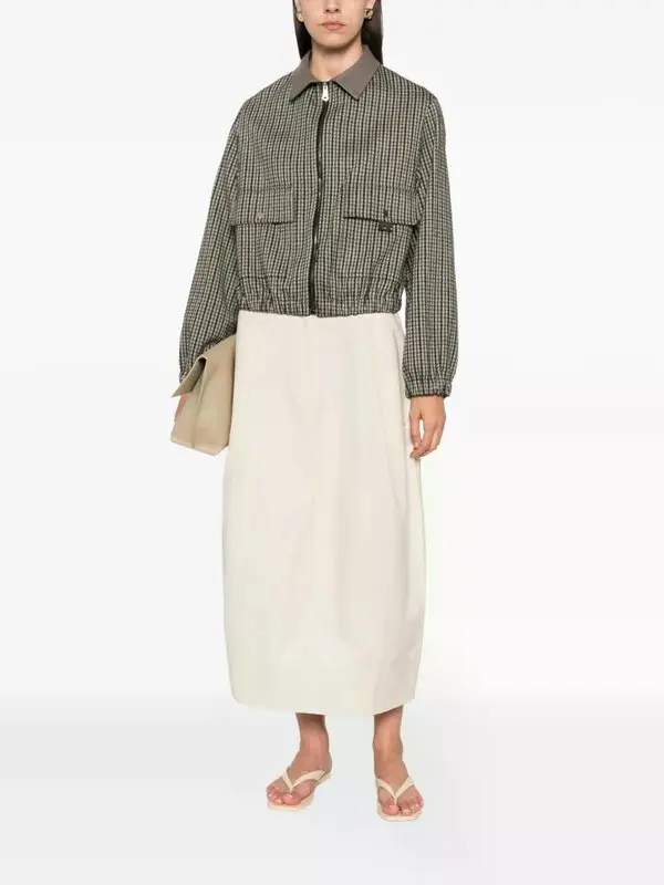 Fabiana Filippi Check-pattern Zip-up Jacket - Neutrals