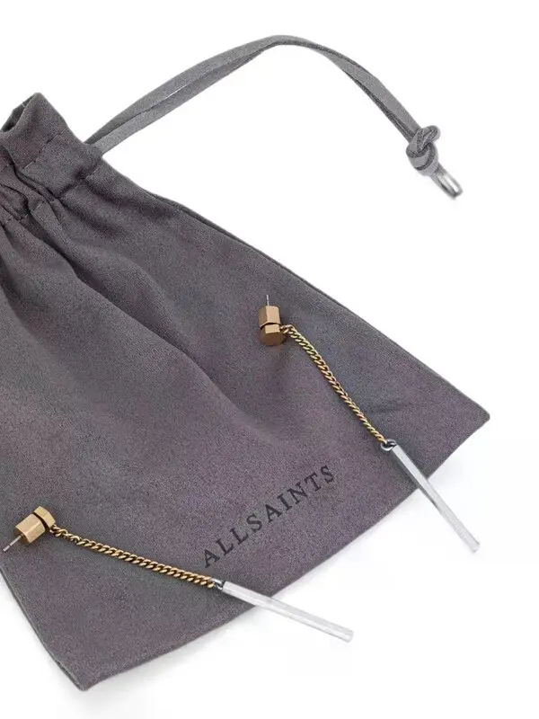 ALLSAINTS Hexagon-stud Curb-chain Earrings