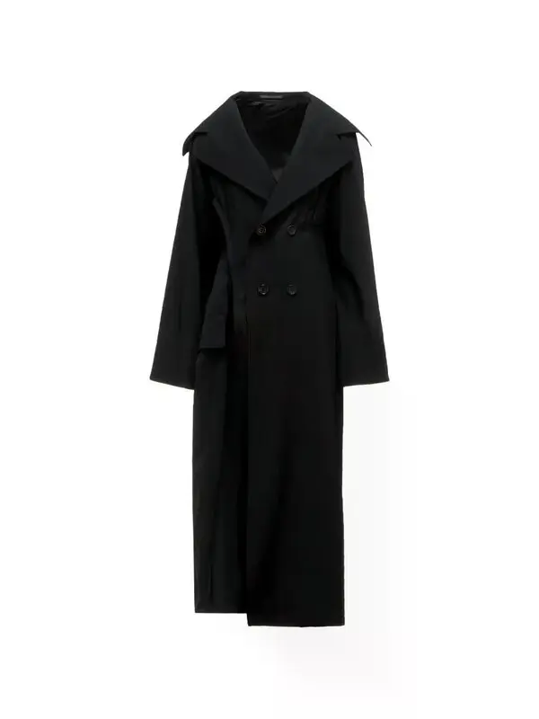 Yohji Yamamoto Double-breasted Layered-detail Coat