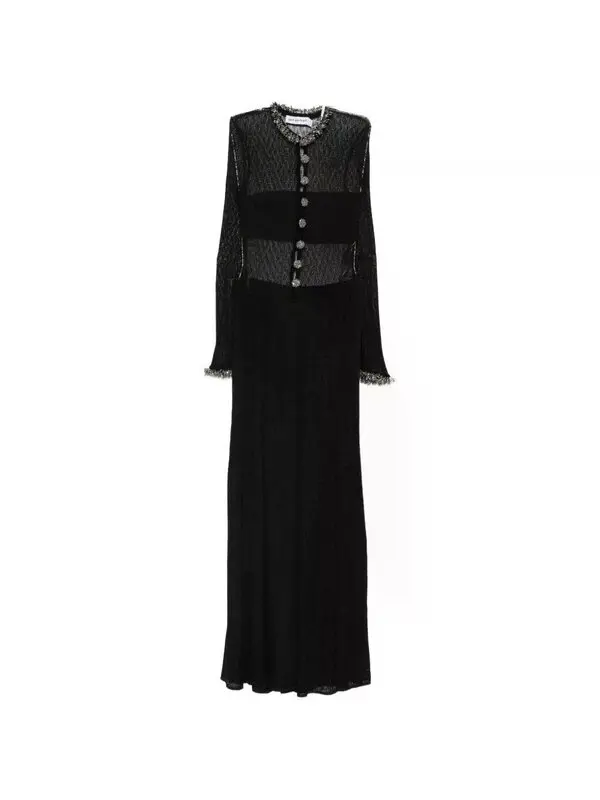 SELF-PORTRAIT Embellished Open-knit Maxi Dress