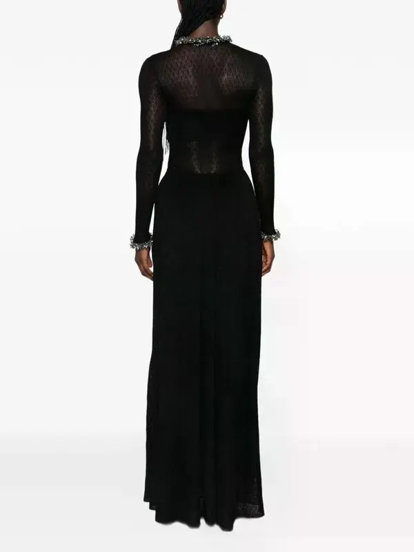 SELF-PORTRAIT Embellished Open-knit Maxi Dress
