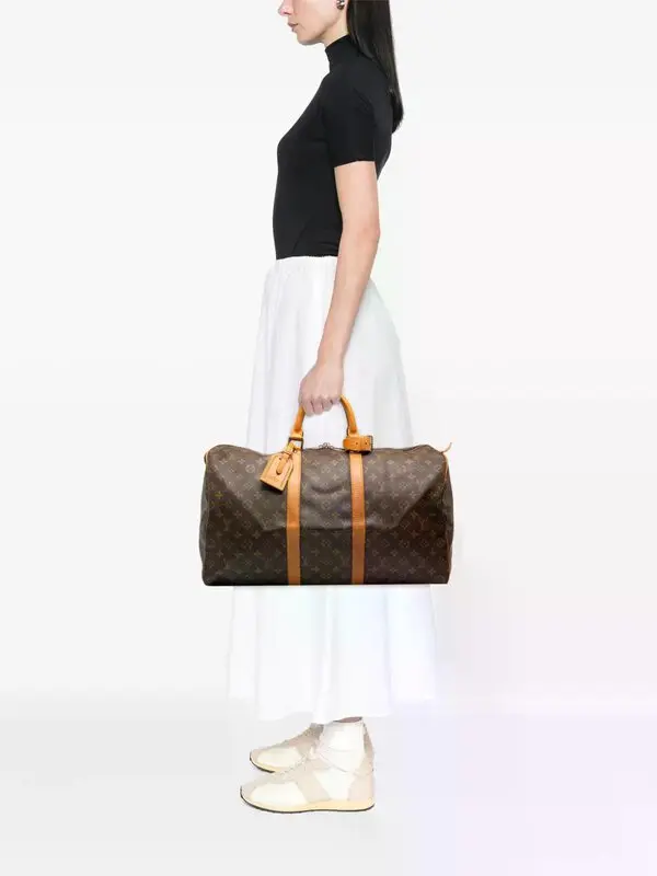 LOUIS VUITTON 1986 Monogram Keepall 50 Travel Bag - Brown