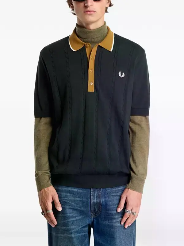 Fred Perry Cable-knit Polo Shirt - Green