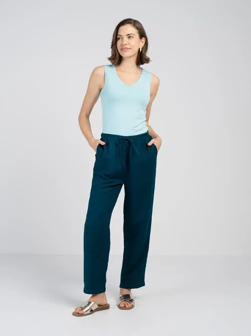 KETTLEWELL Tapered Linen Blend Trousers - Marine Navy