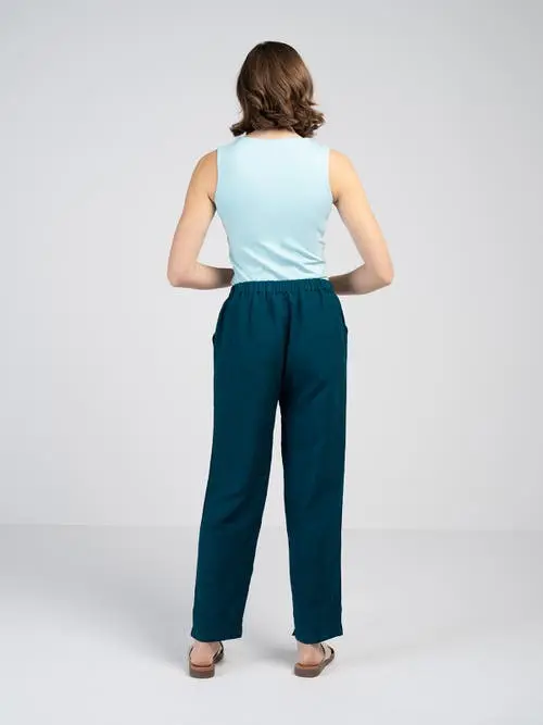 KETTLEWELL Tapered Linen Blend Trousers - Marine Navy