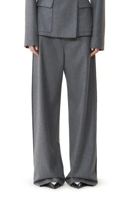 LANVIN Wide Pants In Wool Flannel