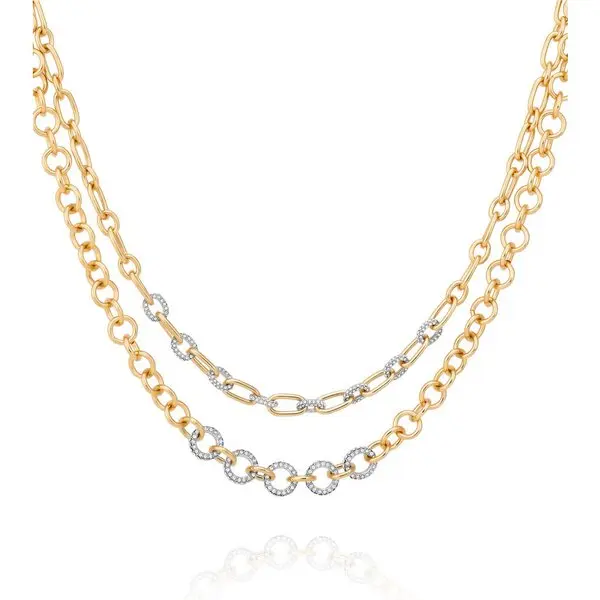Guess Tone Crystal Toggle Necklace - Gold
