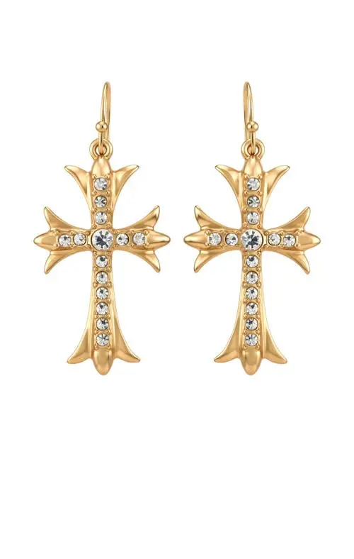 True Religion Linear Earrings - Gold