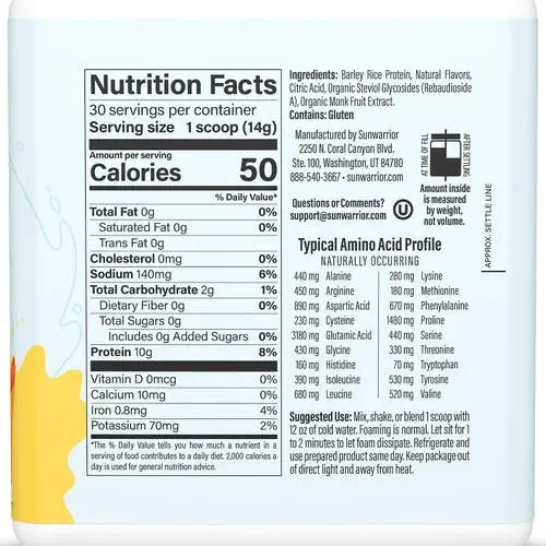 SUNWARRIOR Clear Protein Refresh Powder - Peach Mango