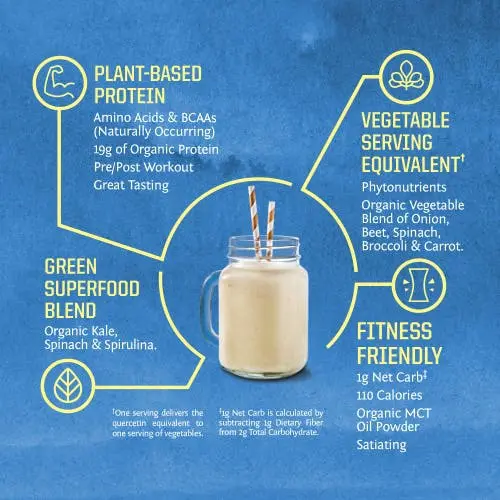 SUNWARRIOR Organic Warrior Blend+ Greens Protein Powder - Unflavored