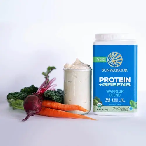 SUNWARRIOR Organic Warrior Blend+ Greens Protein Powder - Unflavored